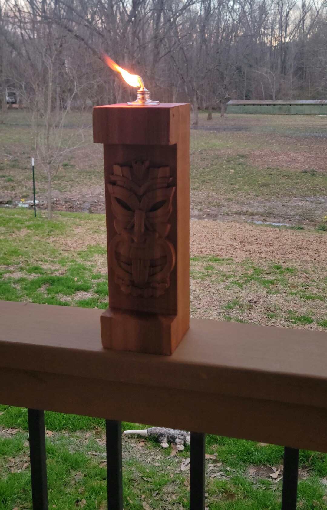 Carved Tiki Oil Burning Tabletop Totem - Etsy