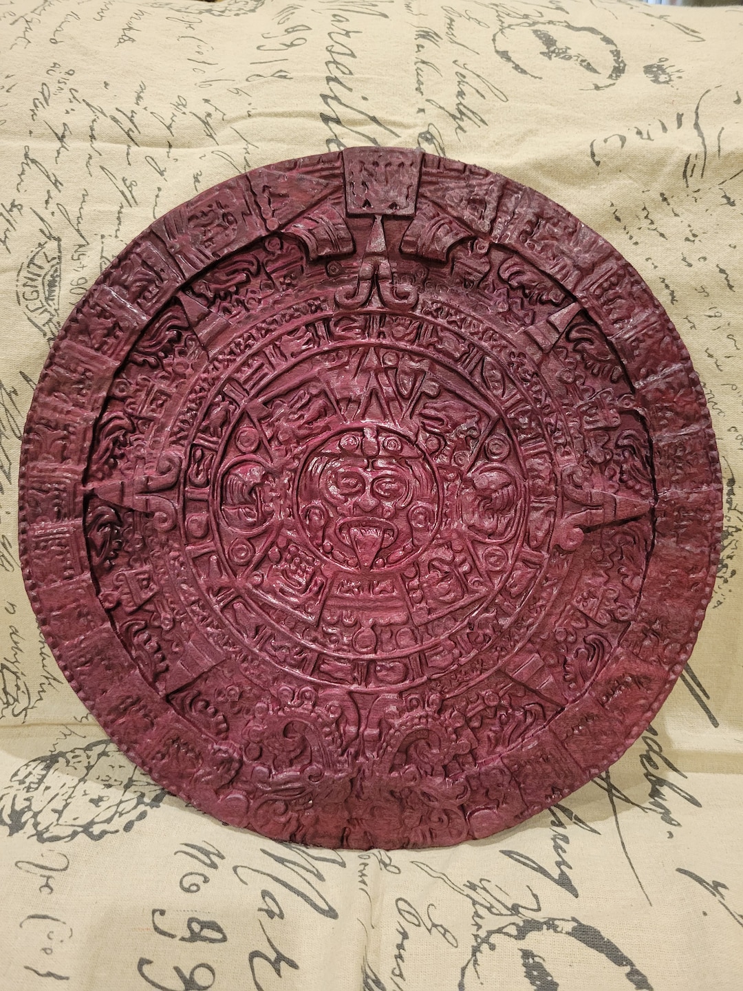 Aztec Calendar Style Exotic Wood Carving - Etsy