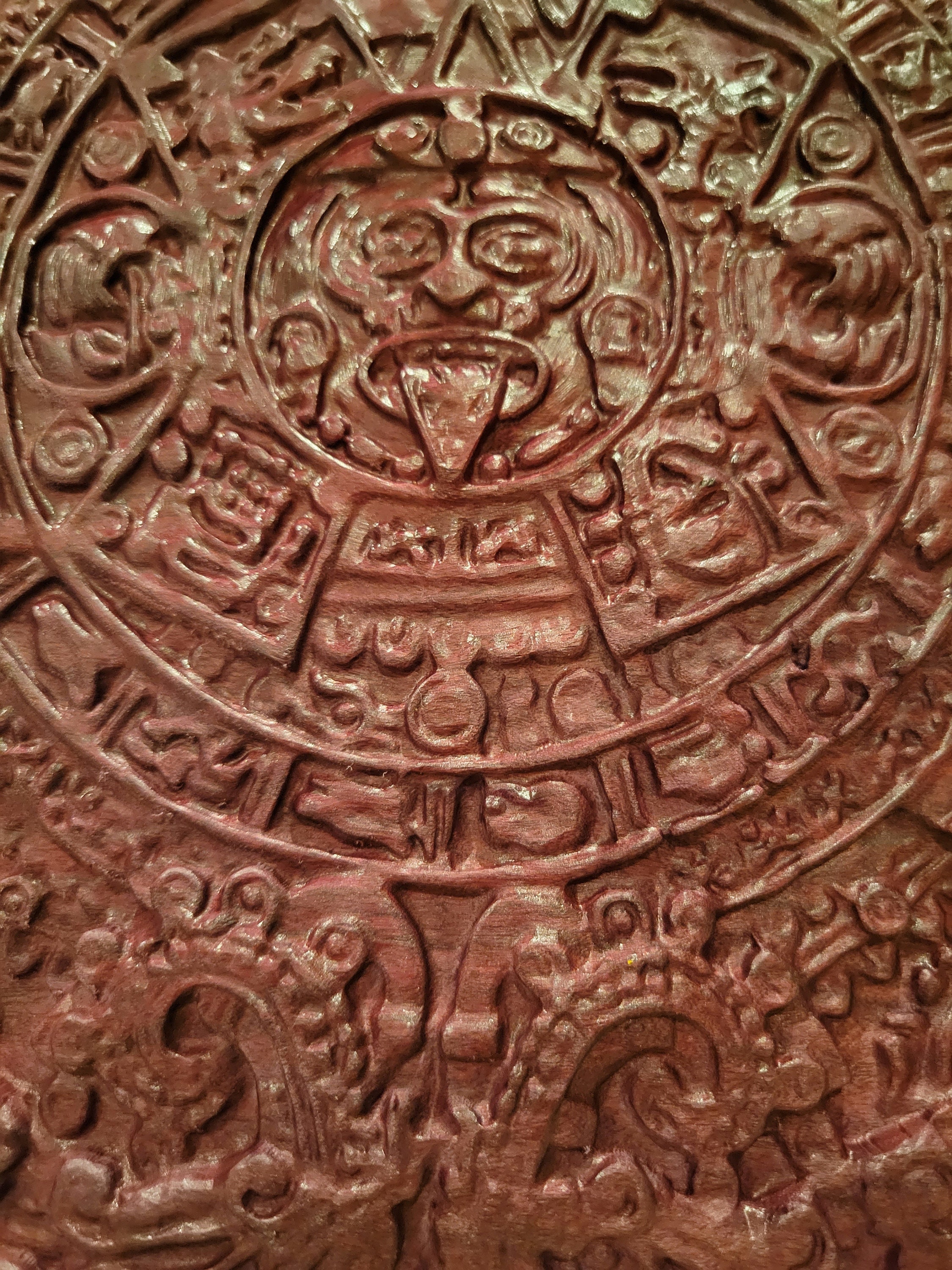 Aztec Calendar Style Exotic Wood Carving - Etsy