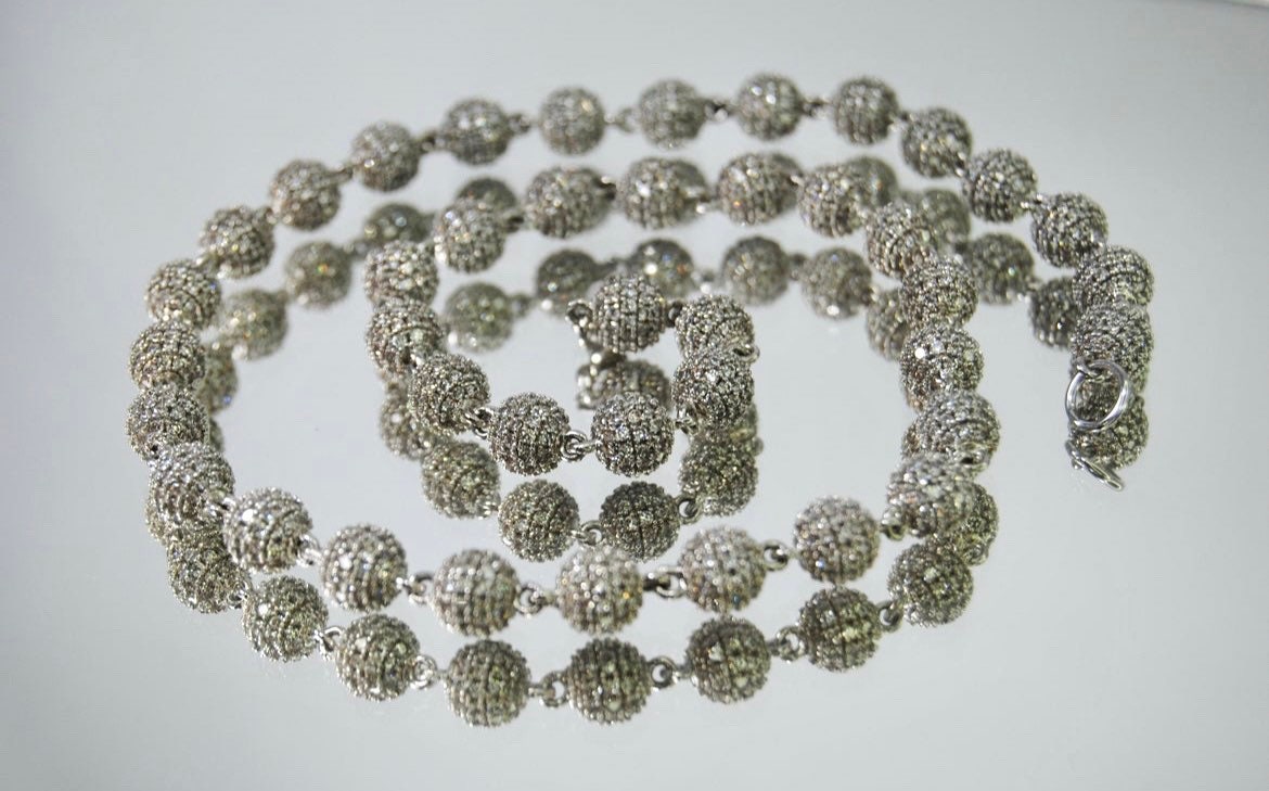 Clustered Ball Necklace Iced Out Ball Chain Jewelry Diamond - Etsy