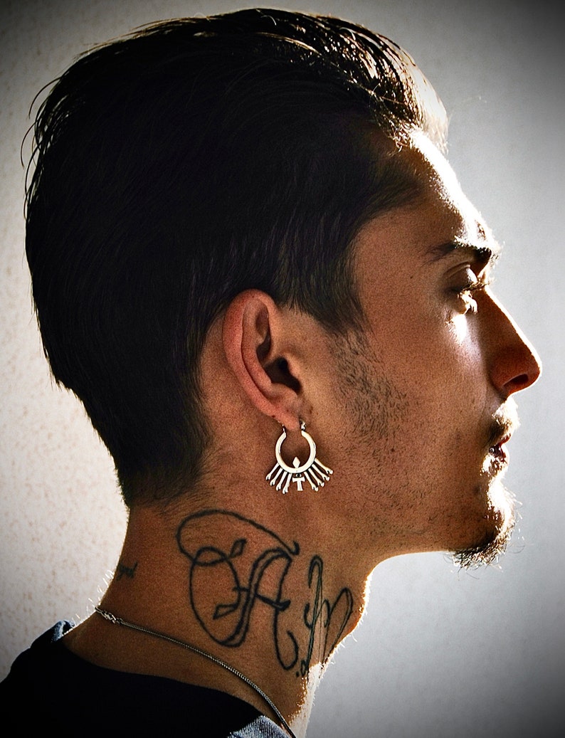 Aten Earrings • Egyptian Solar God • Unisex Silver Jewelry • Design ...