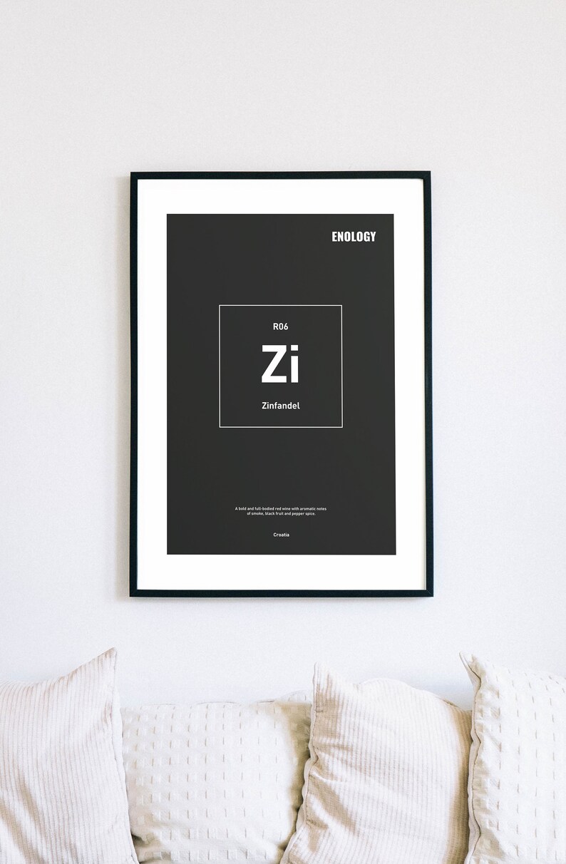Zinfandel Wine Symbol Print Minimalist Printable Wall Art Decor ...