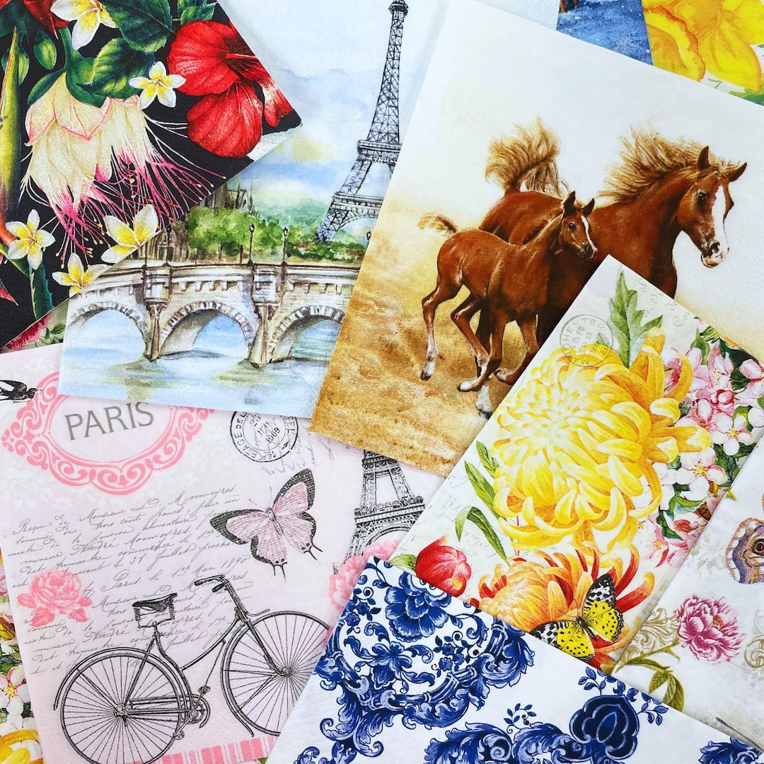 Mystery Pack Paper Napkins, Decoupage Napkins, Surprise Decoupage ...