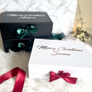 Personalised Christmas Gift Box, Christmas Eve Box, Magnetic Present ...