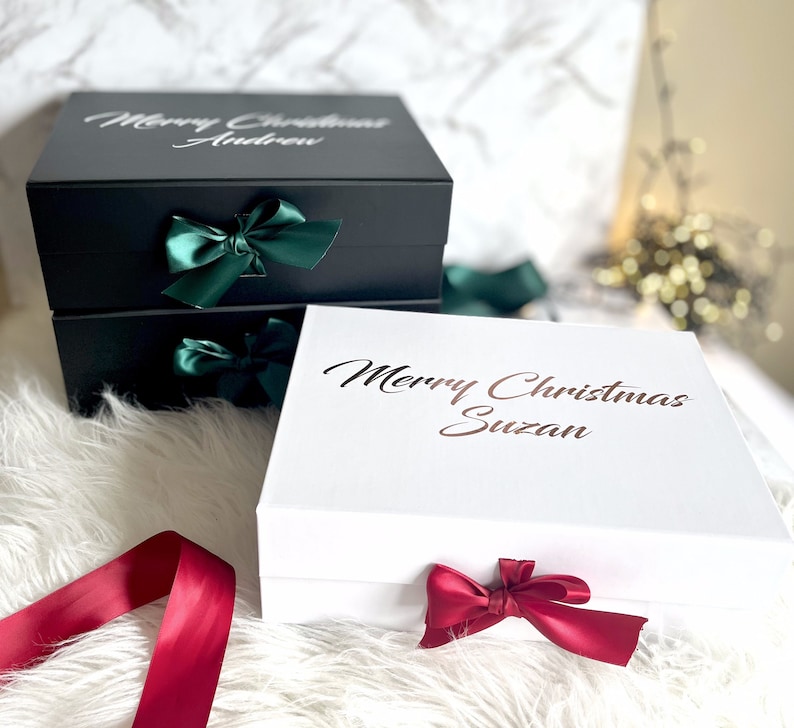 Personalised Christmas Gift Box, Christmas Eve Box, Magnetic Present ...