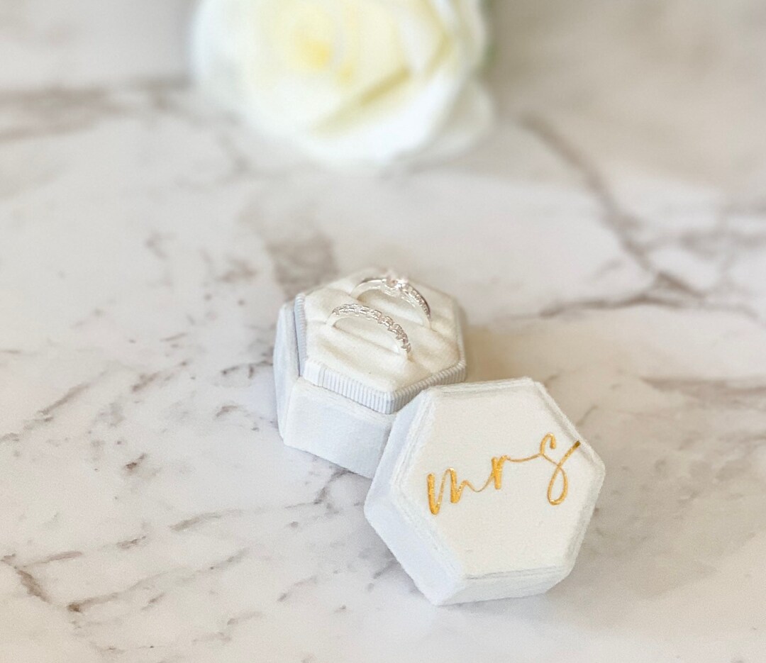 Mrs. Ring Box | Velvet Ring Box | Monogram Ring Box | Wedding ...