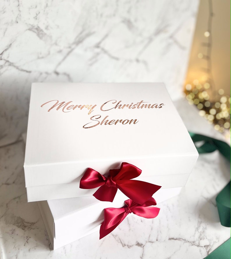 Personalised Christmas Gift Box, Christmas Eve Box, Magnetic Present ...