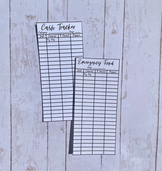 PRINTED Cash Trackers for Cash Envelopes and Sinking Funds - Etsy