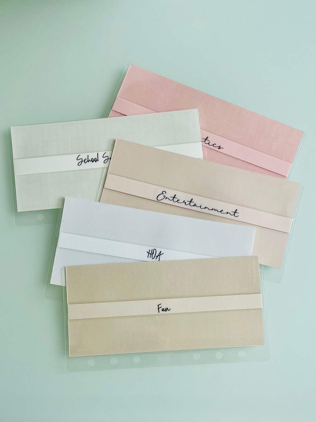 Clear Cash Envelopes Laminated | Soft Pinks/ White Colors | Minimalist ...