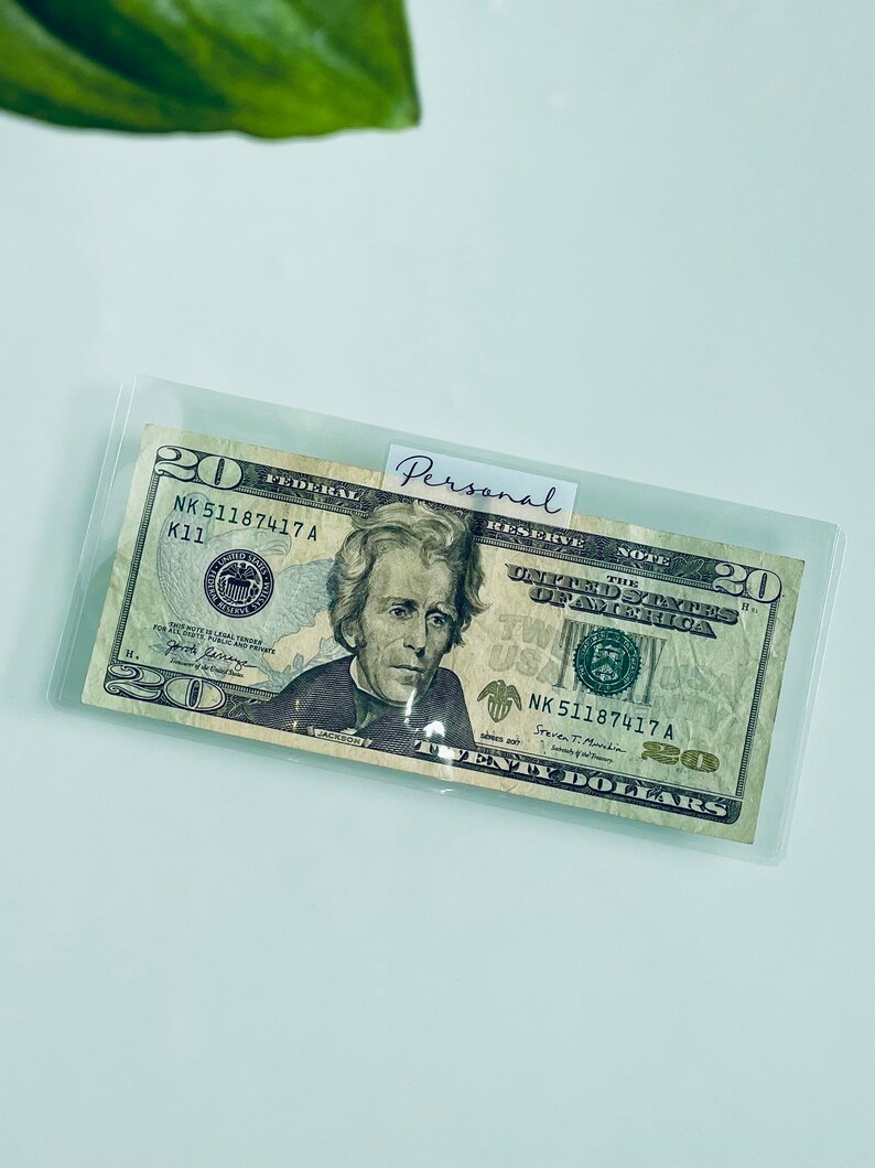 Personalized Clear Cash Envelopes Laminated Minimalist Style - Etsy