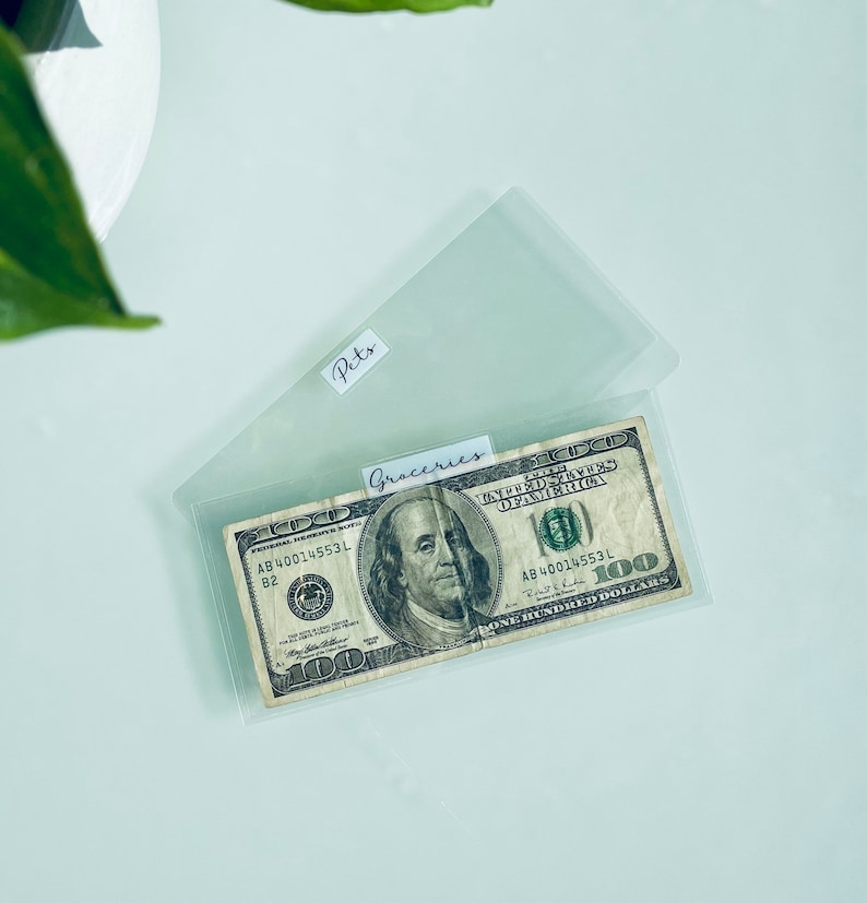 Personalized Clear Cash Envelopes Laminated Minimalist Style - Etsy