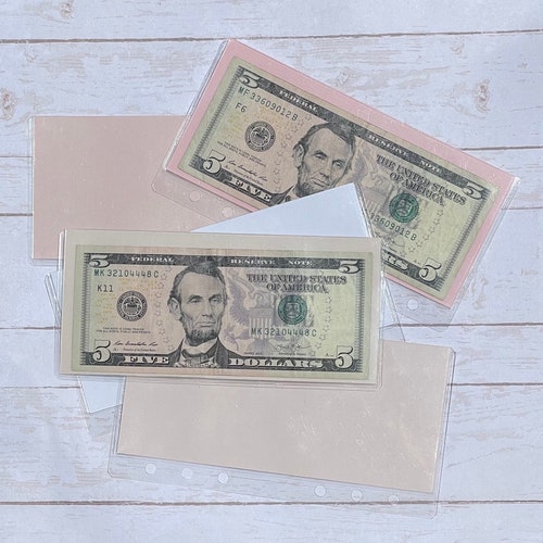 Clear Cash Envelopes Laminated Soft Pinks/ White Colors - Etsy
