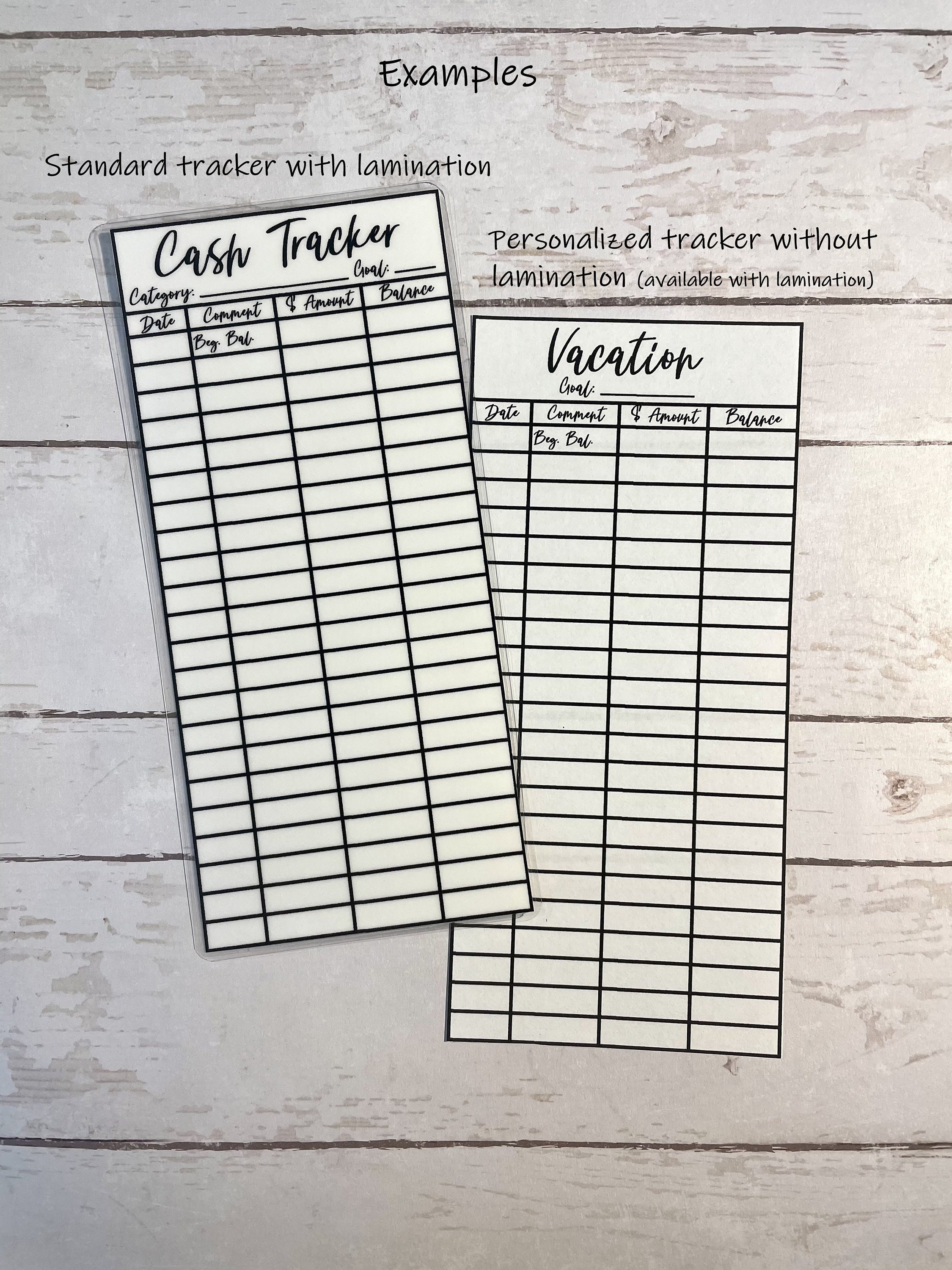 PRINTED Cash Trackers for Cash Envelopes and Sinking Funds - Etsy