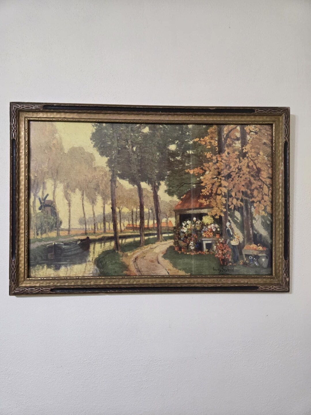 Rare Vintage Louis Seybold Art Print - European Countryside Scene With ...
