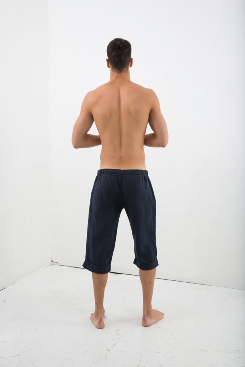 Pez Linen Rayon Blend Short / Navy M-L Sizes - Etsy