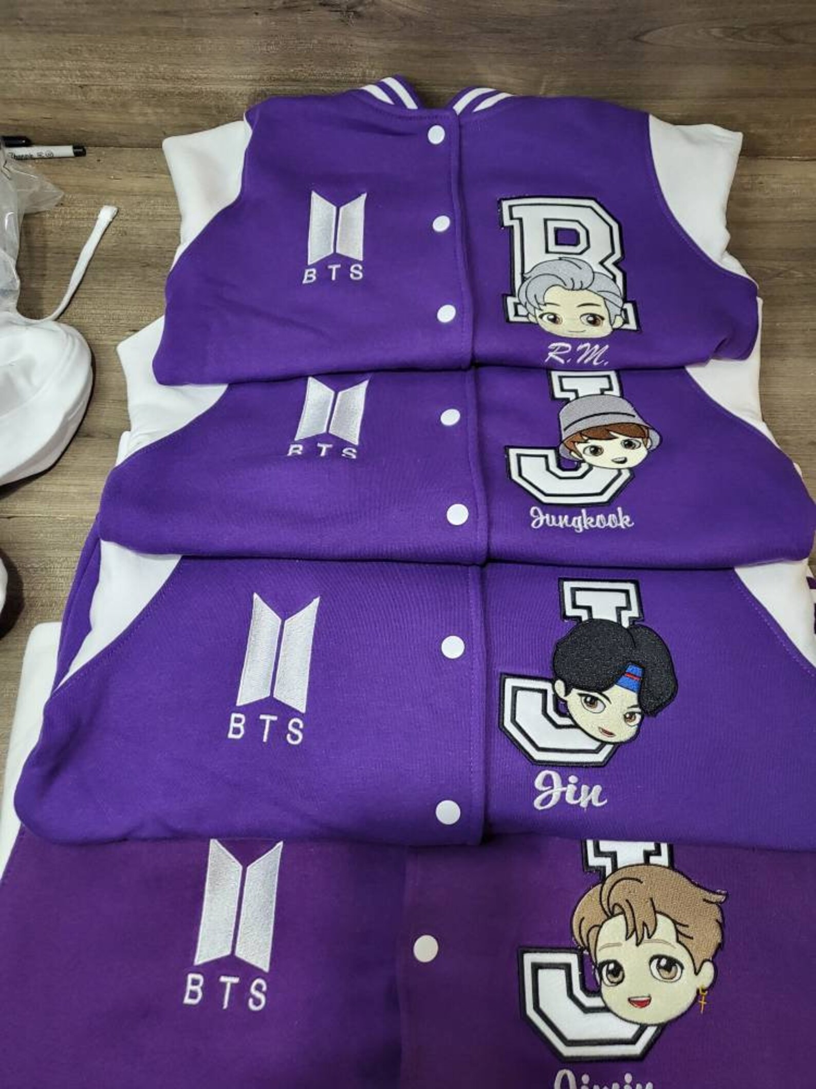 BTS Varsity Jacket. Fully Embroidered. - Etsy