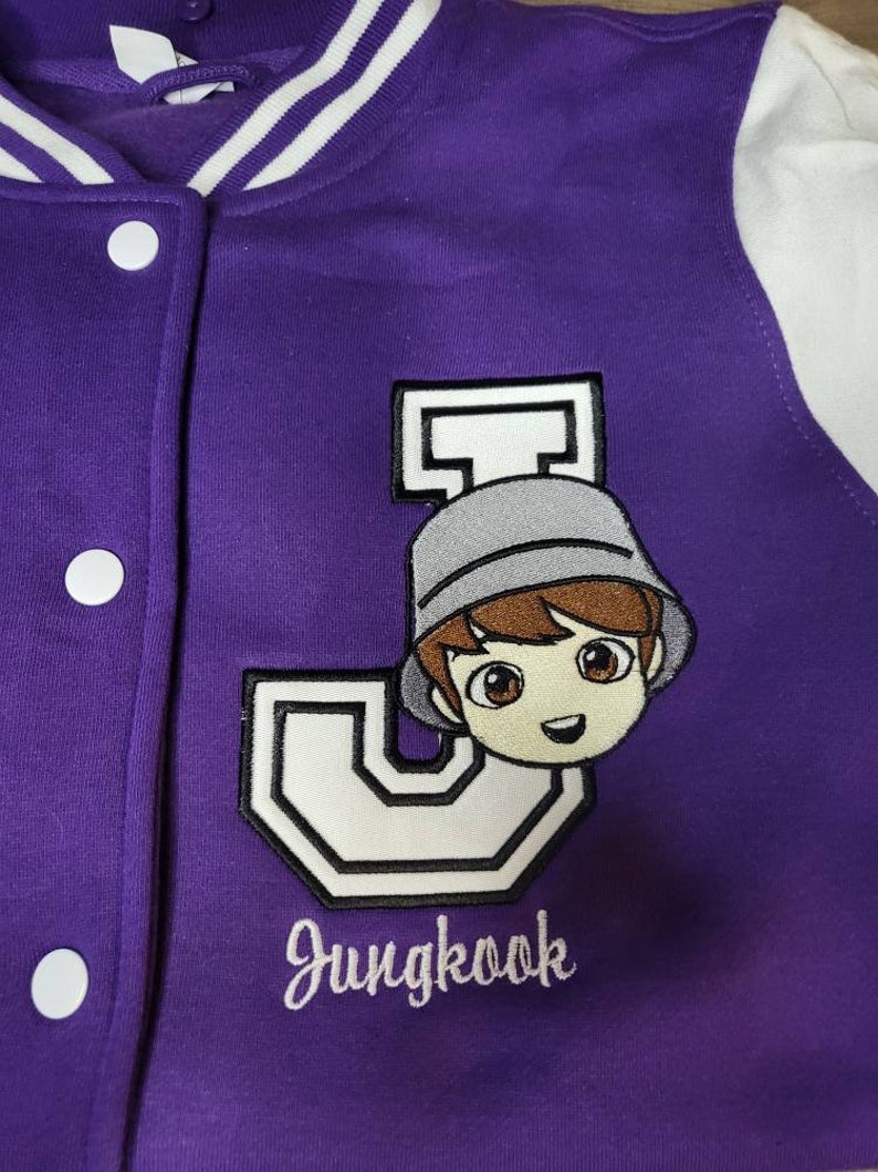 BTS Varsity Jacket. Fully Embroidered. - Etsy