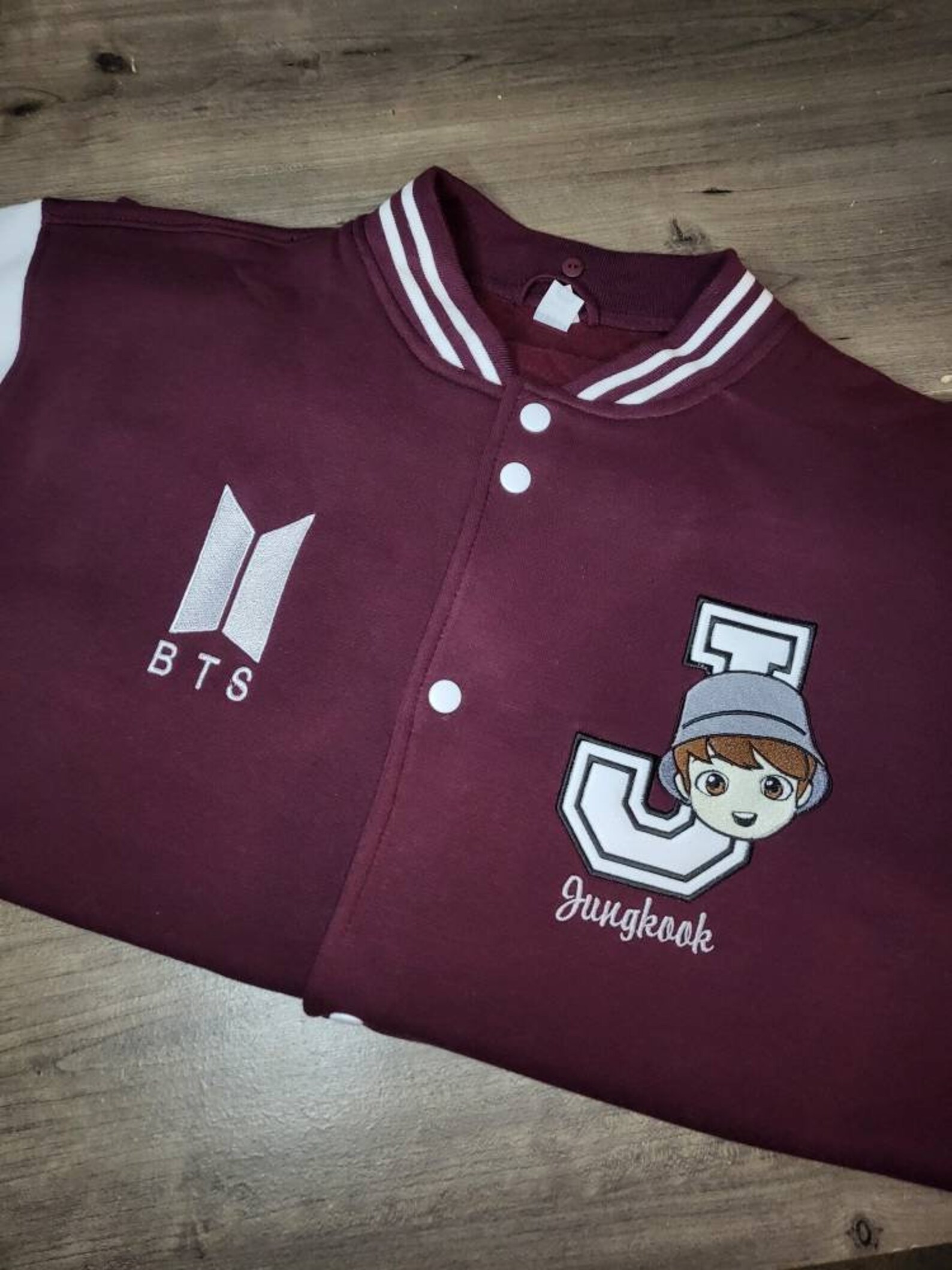BTS Varsity Jacket. Fully Embroidered. - Etsy