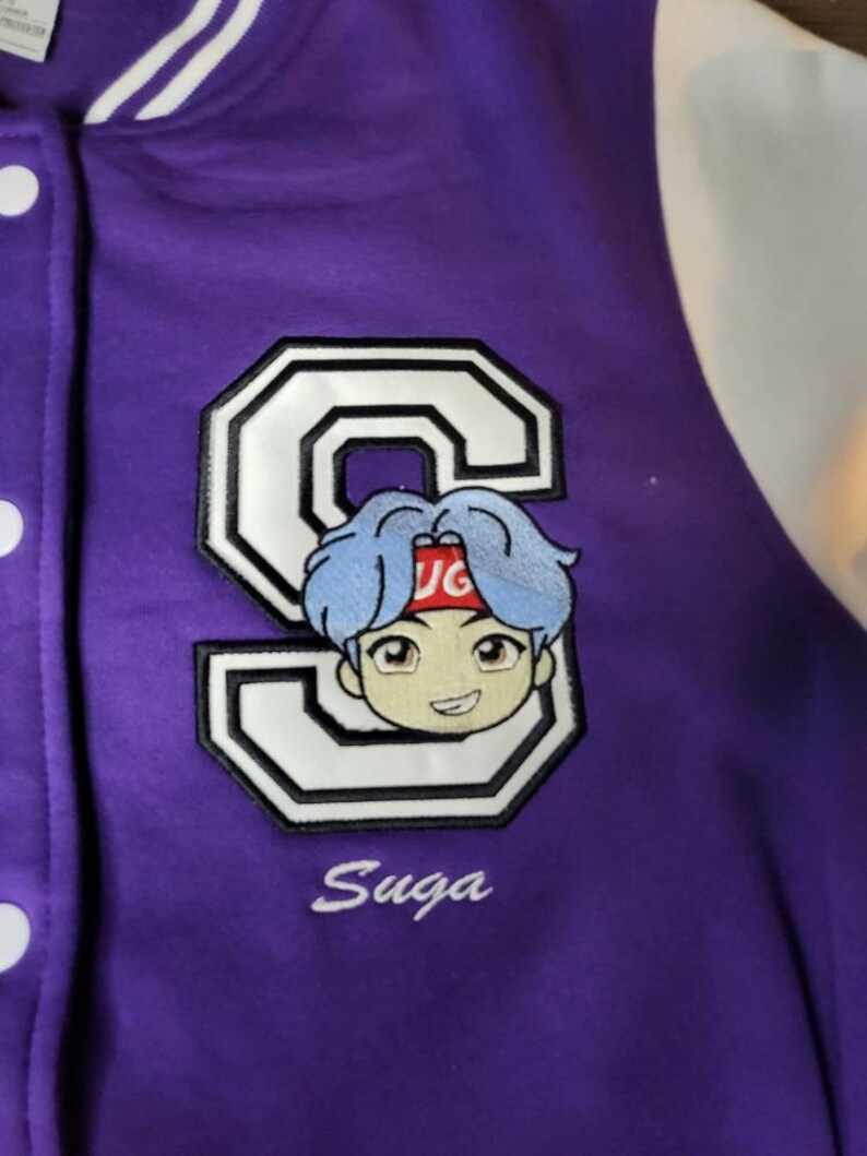 BTS Varsity Jacket. Fully Embroidered. - Etsy