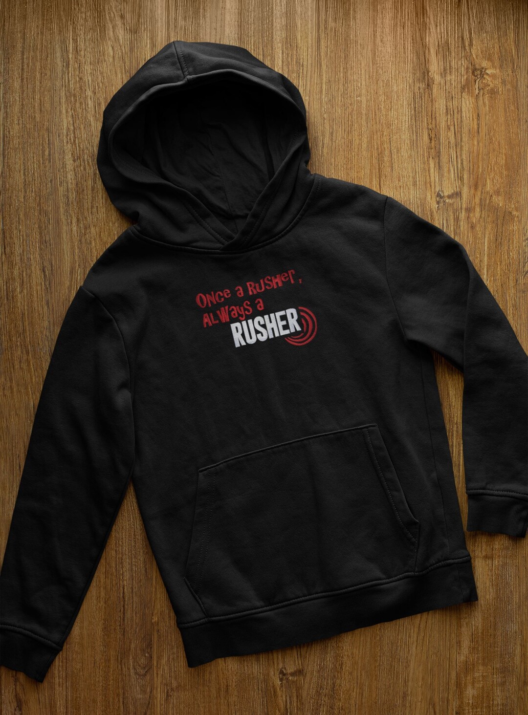 Always A Rusher Embroidered Hoodie - Etsy