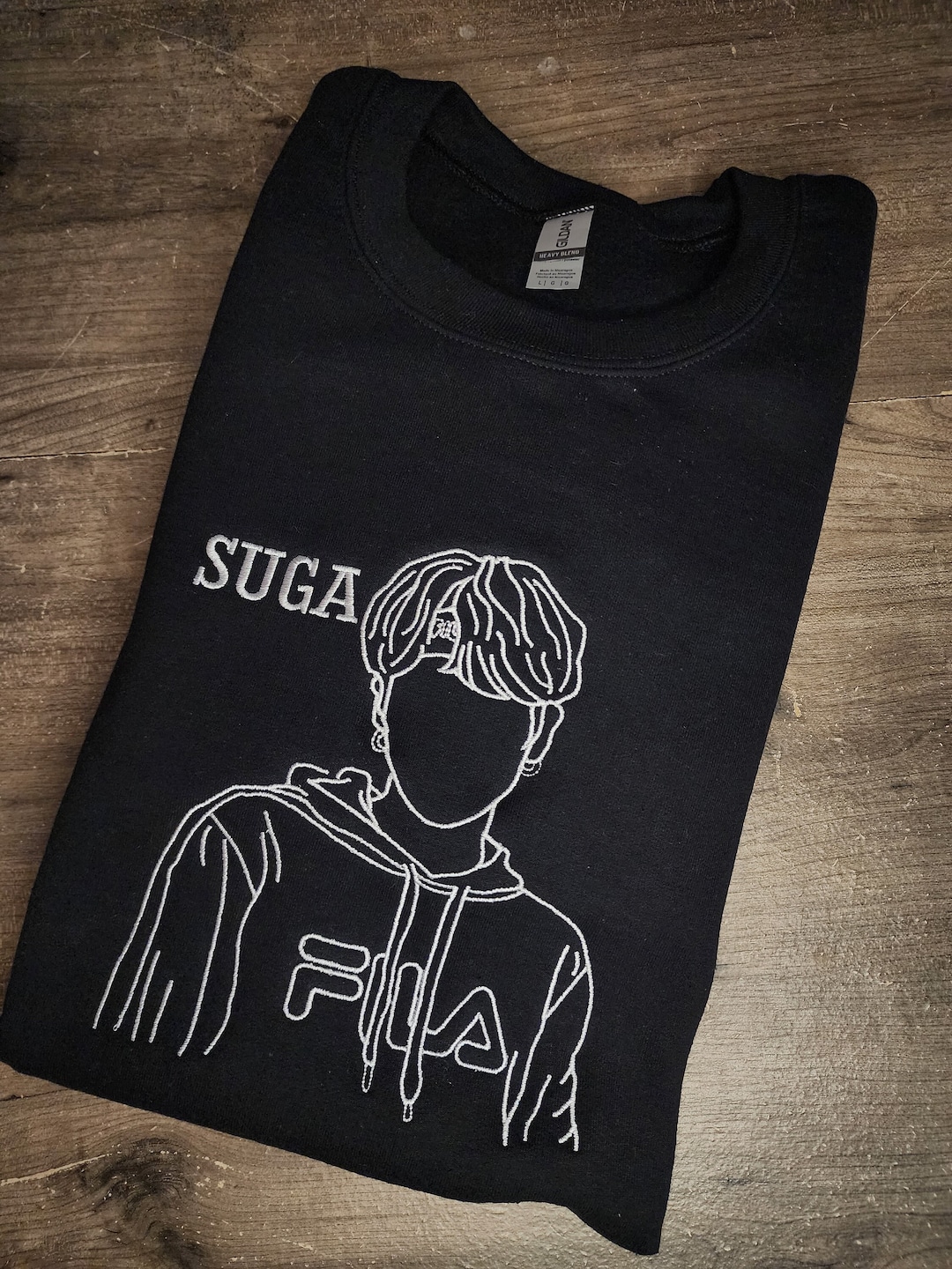 BTS Suga Line Art Embroidered Sweatshirt, or Hoodie - Etsy