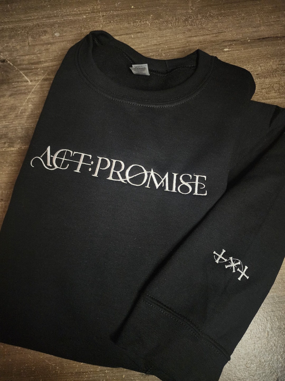 TXT ACT : PROMISE Embroidered Crewneck Sweatshirt - Etsy
