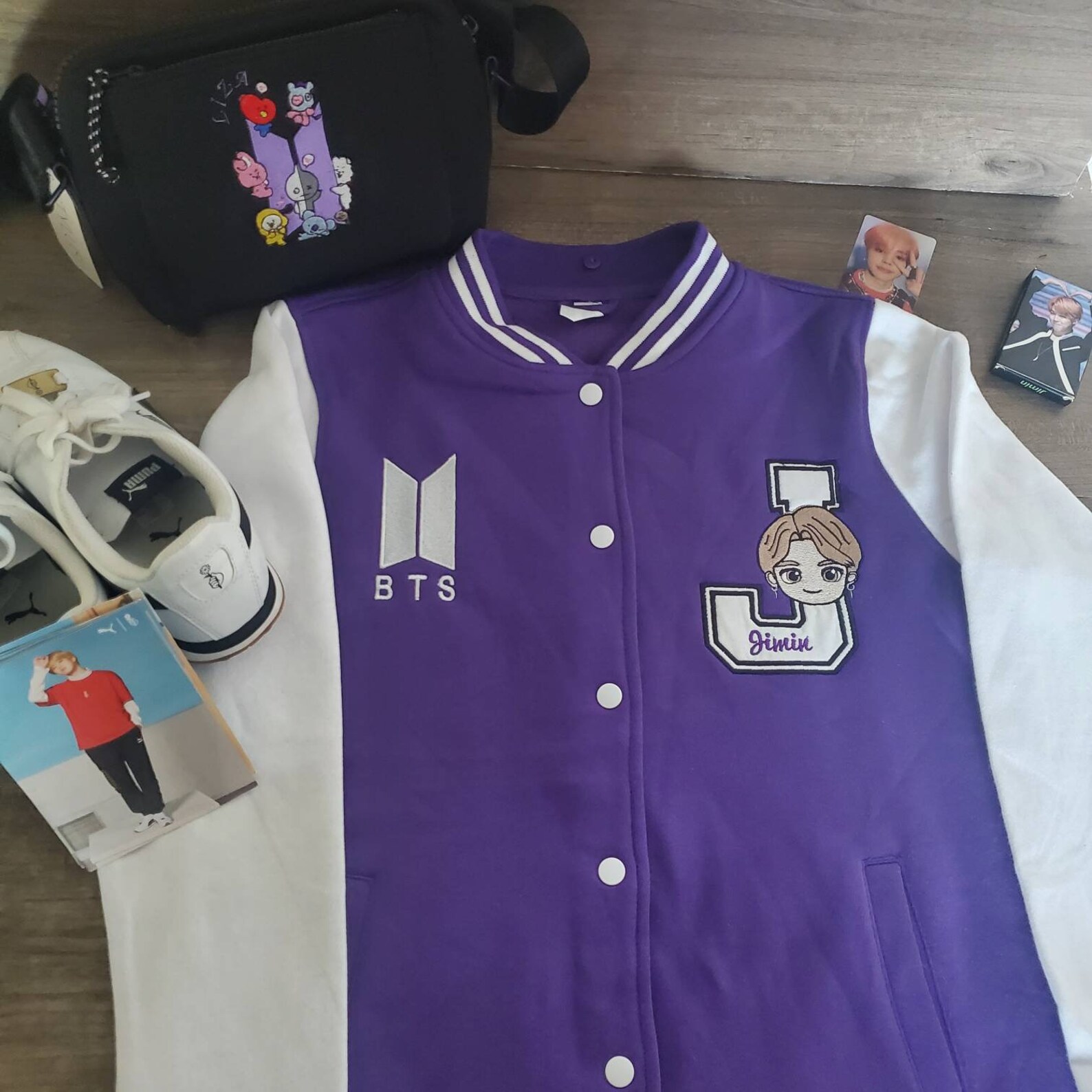 BTS Varsity Jacket. Fully Embroidered. - Etsy