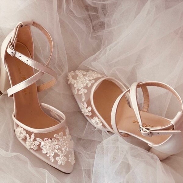 Lace Wedding Heels - Etsy