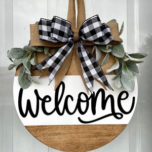 Welcome Front Door Sign Farmhouse Styled Decor Wreath for - Etsy