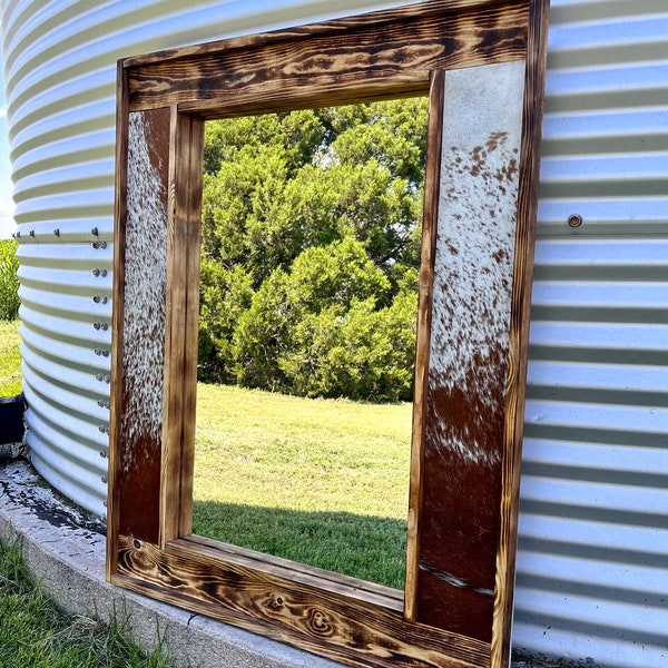 Cowhide Mirror - Etsy