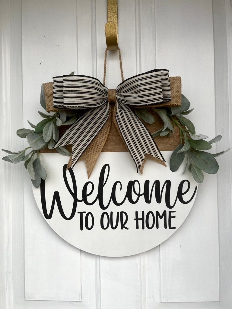 Welcome Front Door Hanger • Farmhouse Styled Decor • Welcome Sign - Etsy
