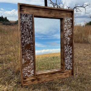 Genuine Cowhide Western Mirror Oversized Mirror Farmhouse Decor - Etsy