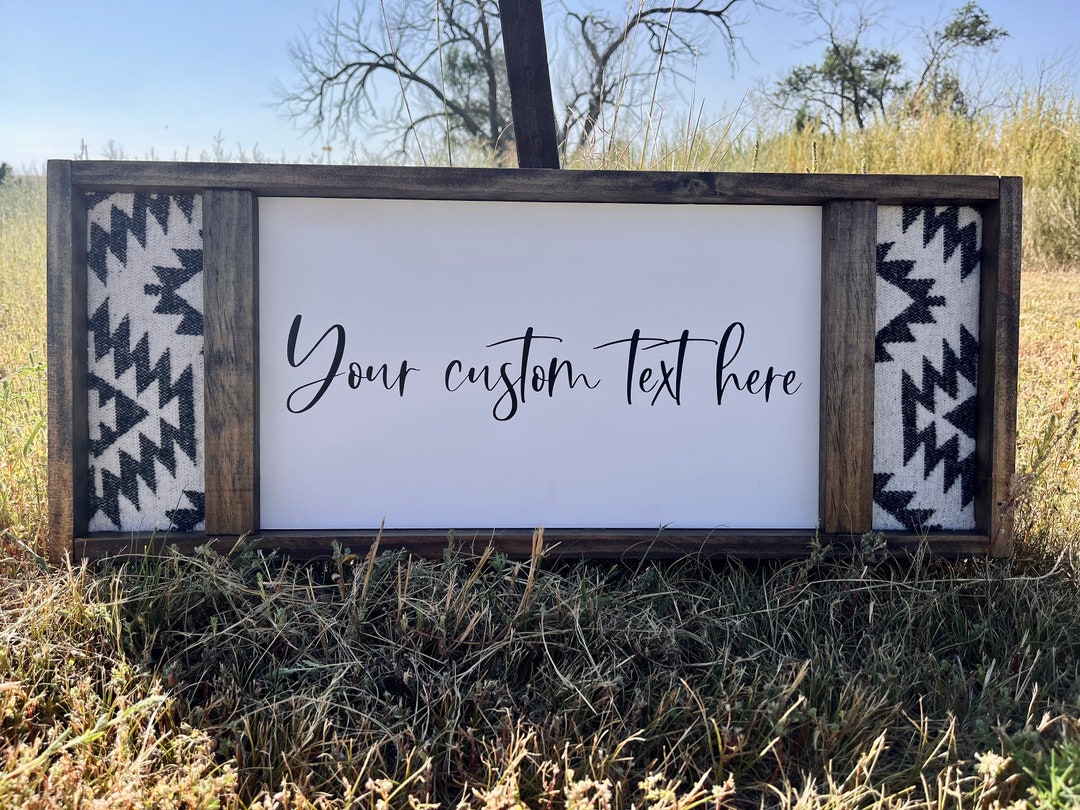 Western Personalized Sign Aztec Wedding Gift Last Name Sign - Etsy