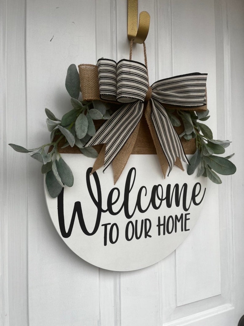 Welcome Front Door Hanger • Farmhouse Styled Decor • Welcome Sign - Etsy