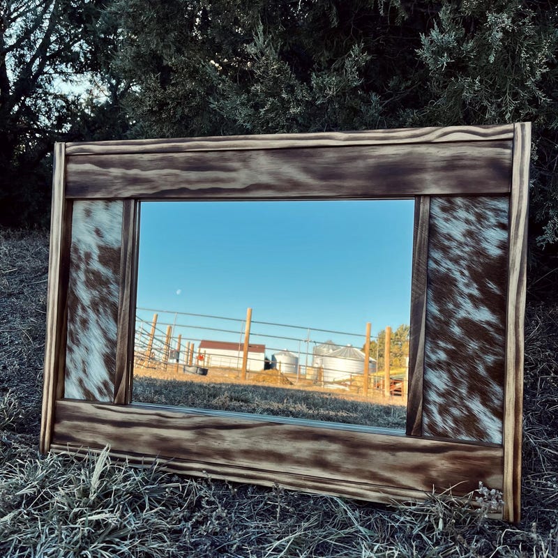 Cowhide Mirror - Etsy