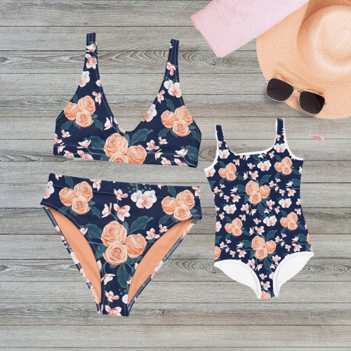 Mommy And Me Matching Swimsuits Mother And Daughter Matching Etsy