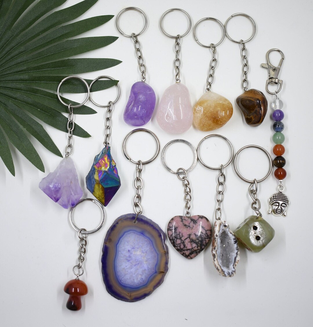 Gemstone Keychain - Etsy