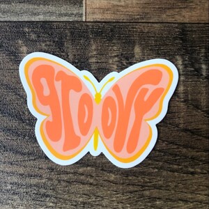 Groovy Butterfly Sticker - Etsy