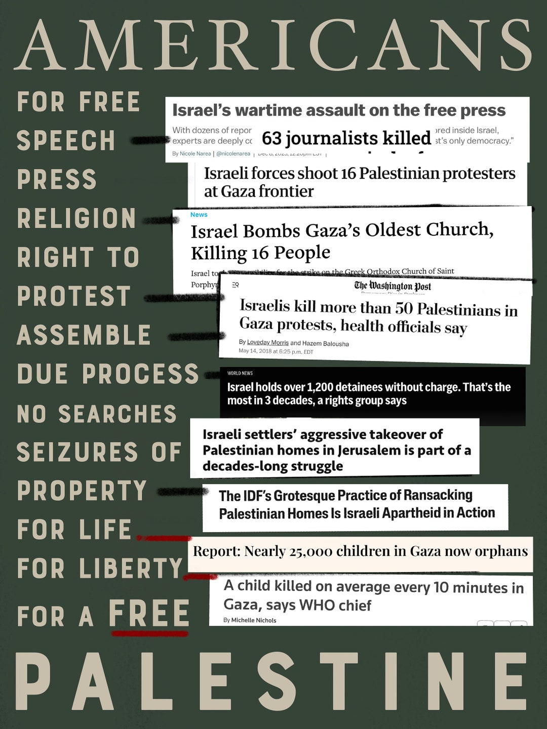 Free Palestine Protest Poster Americans for Palestine - Etsy