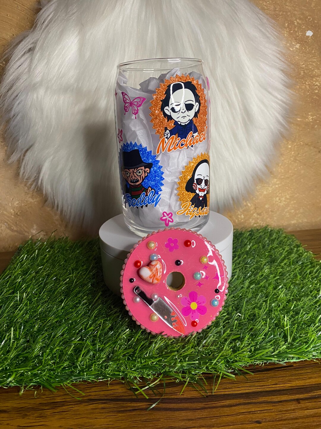 Horror Custom Libby, Libby 16 Oz Glass Cup, Scary Movies Custom Cup ...