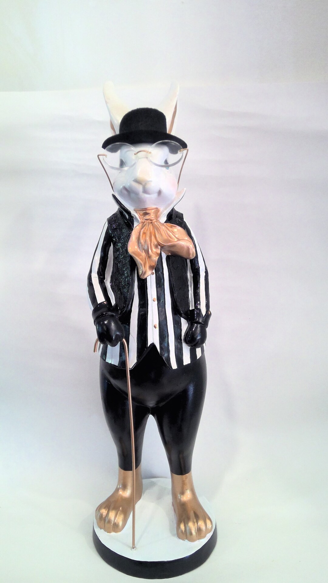 Dapper Easter Rabbit, One of A Kind Hand Painted Rabbit Statue, Easter ...