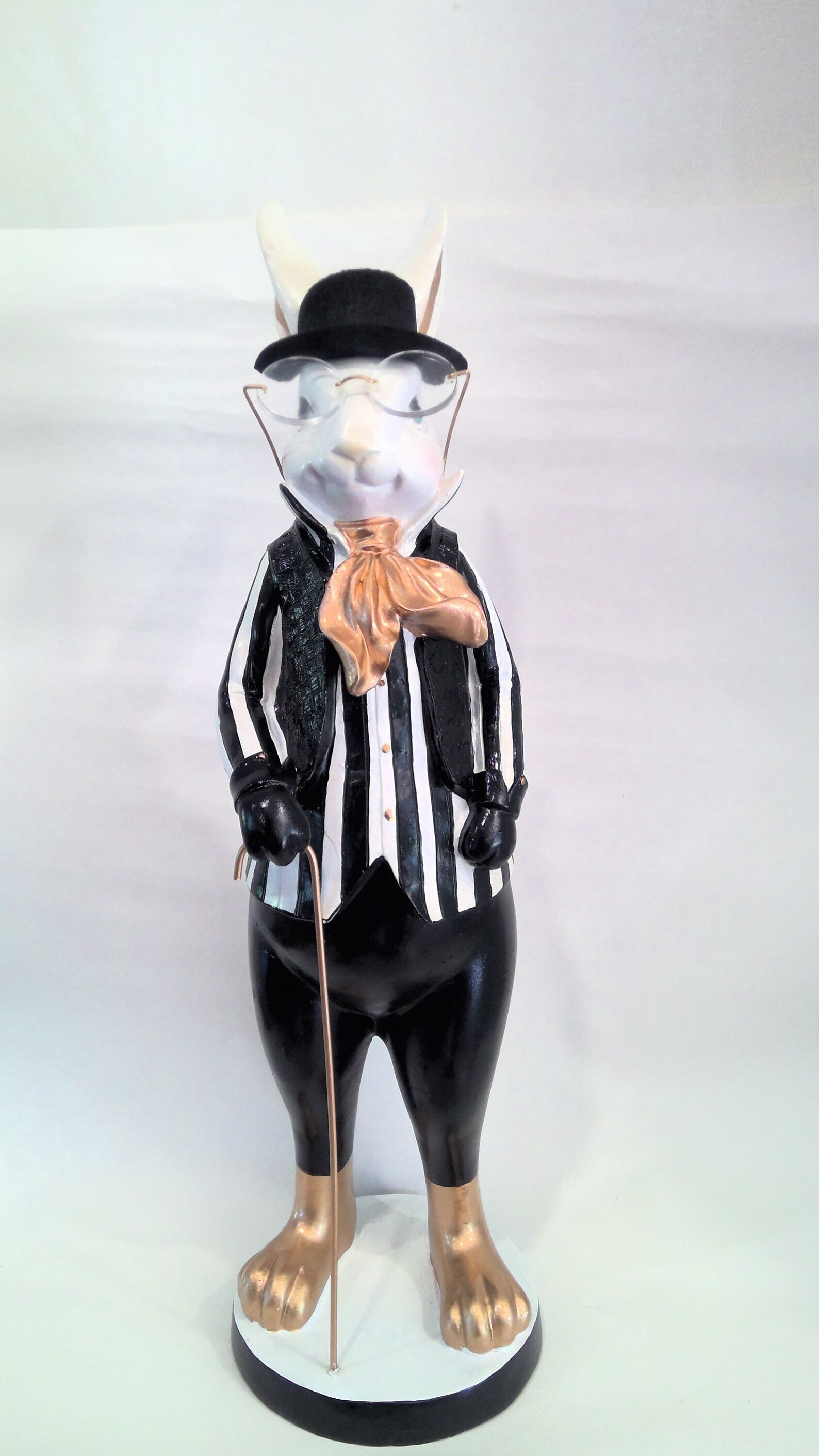 Dapper Easter Rabbit, One of A Kind Hand Painted Rabbit Statue, Easter ...