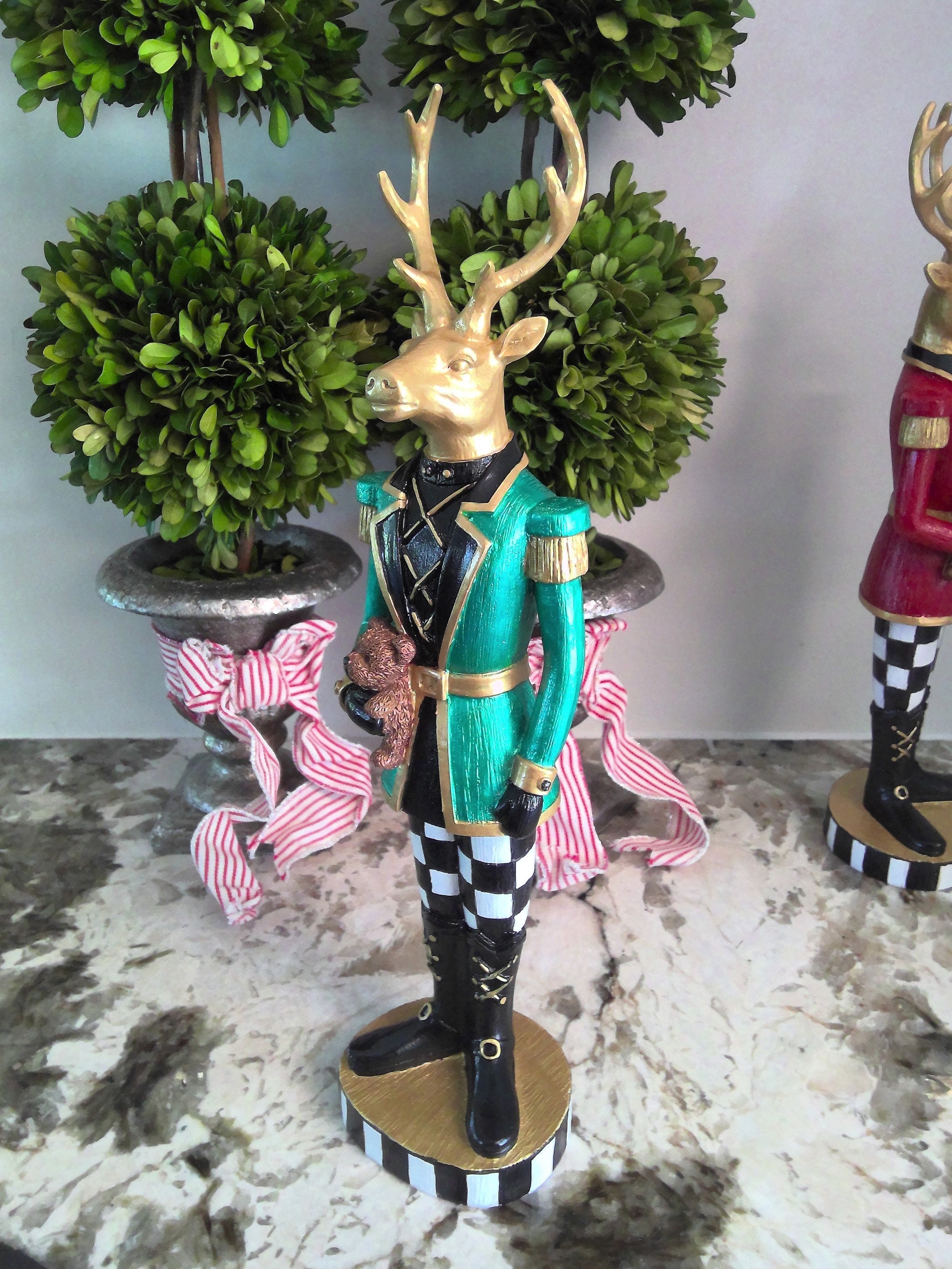 Deer Resin Reindeer Ornaments, Resin Standing Deer Statues, Reindeer ...