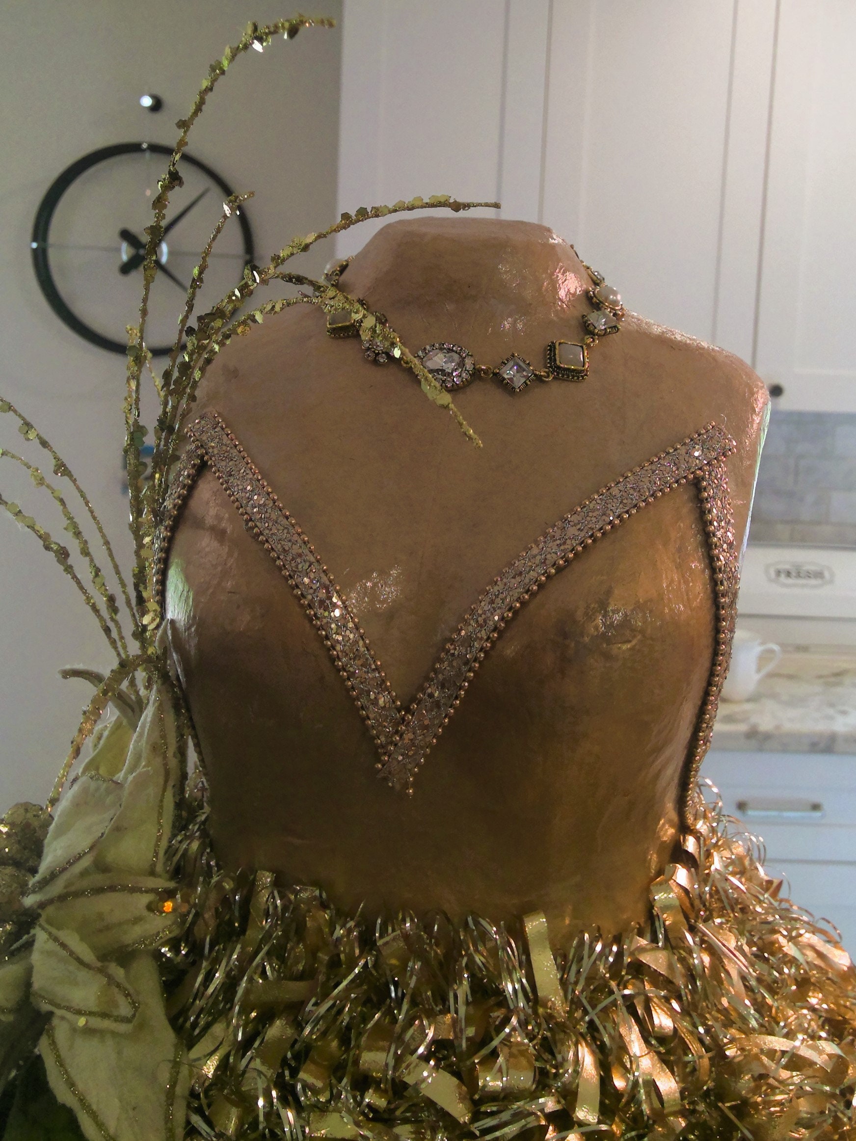 Gold Mannequin Tree Unique Christmas Tree | Christmas Centerpiece ...