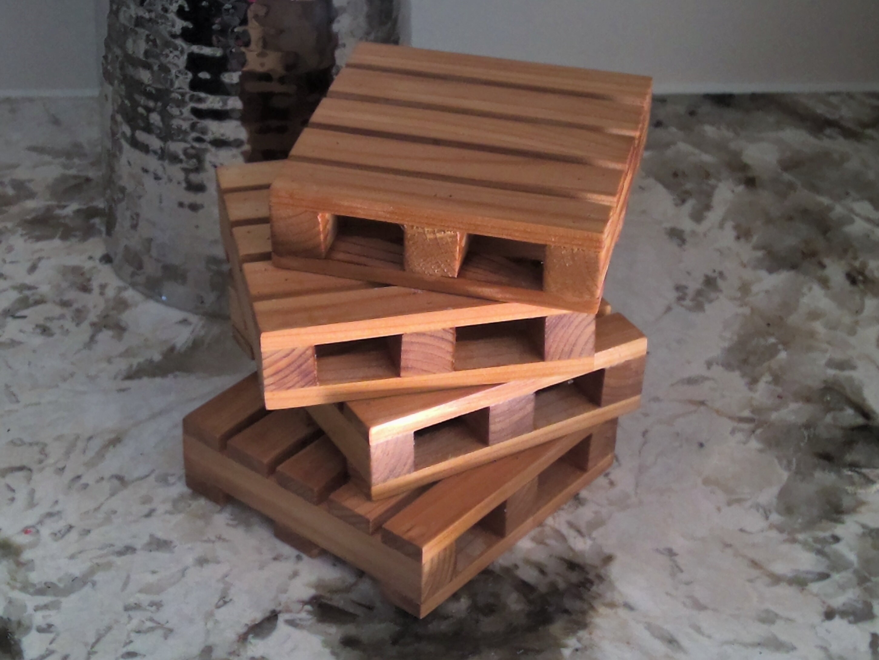 Handcrafted Handmade Cedar Pallet Coaster | Wood Coasters | Drink ...
