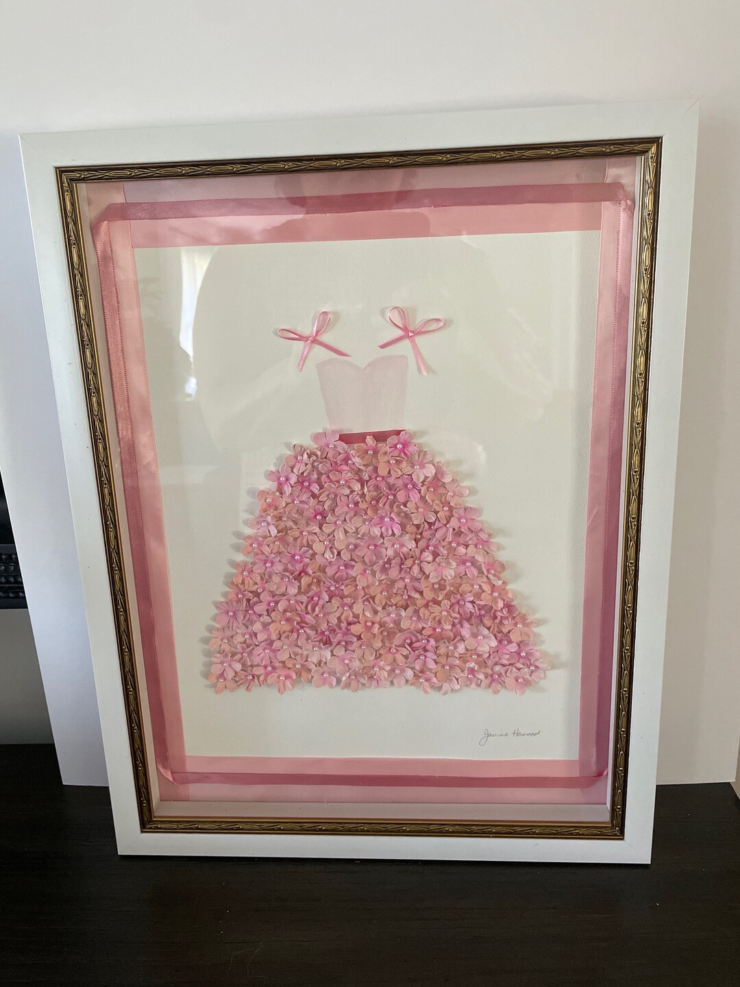 3D Dress Form Art, Glass Framed Hand Painted Pink Wall Torso Art, Wall ...