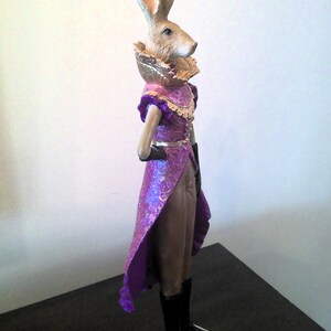 Gold Dapper Whimsical Hand Painted Black and White Check Rabbits ...