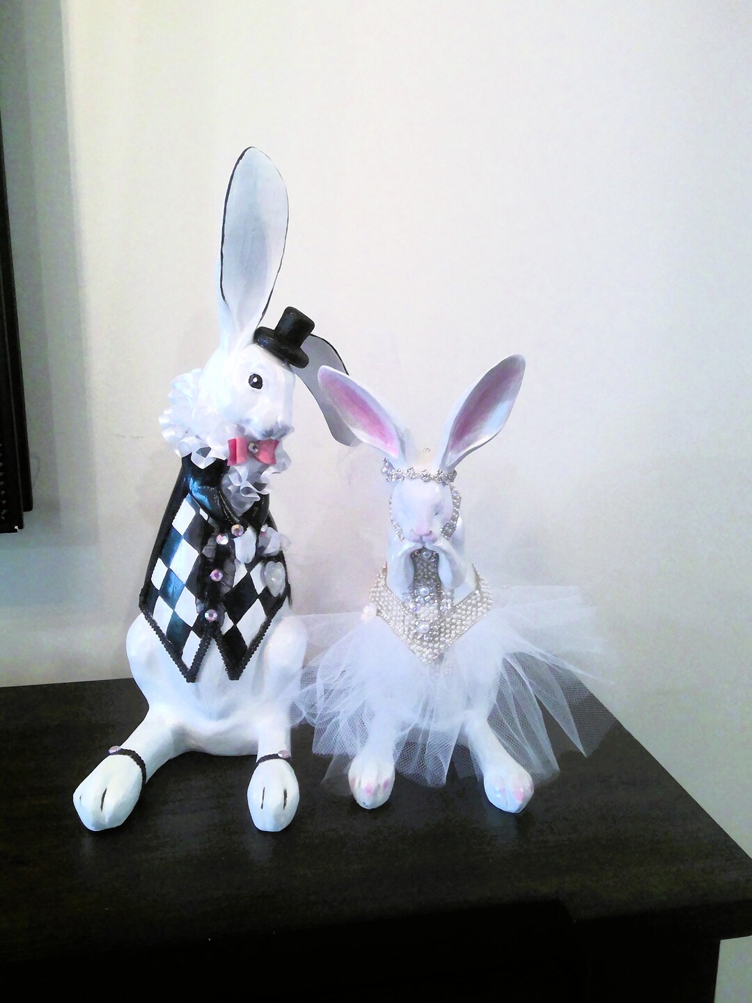 Alice in Wonderland, Whimsical Painted Bunny Rabbit, Hand Painted ...