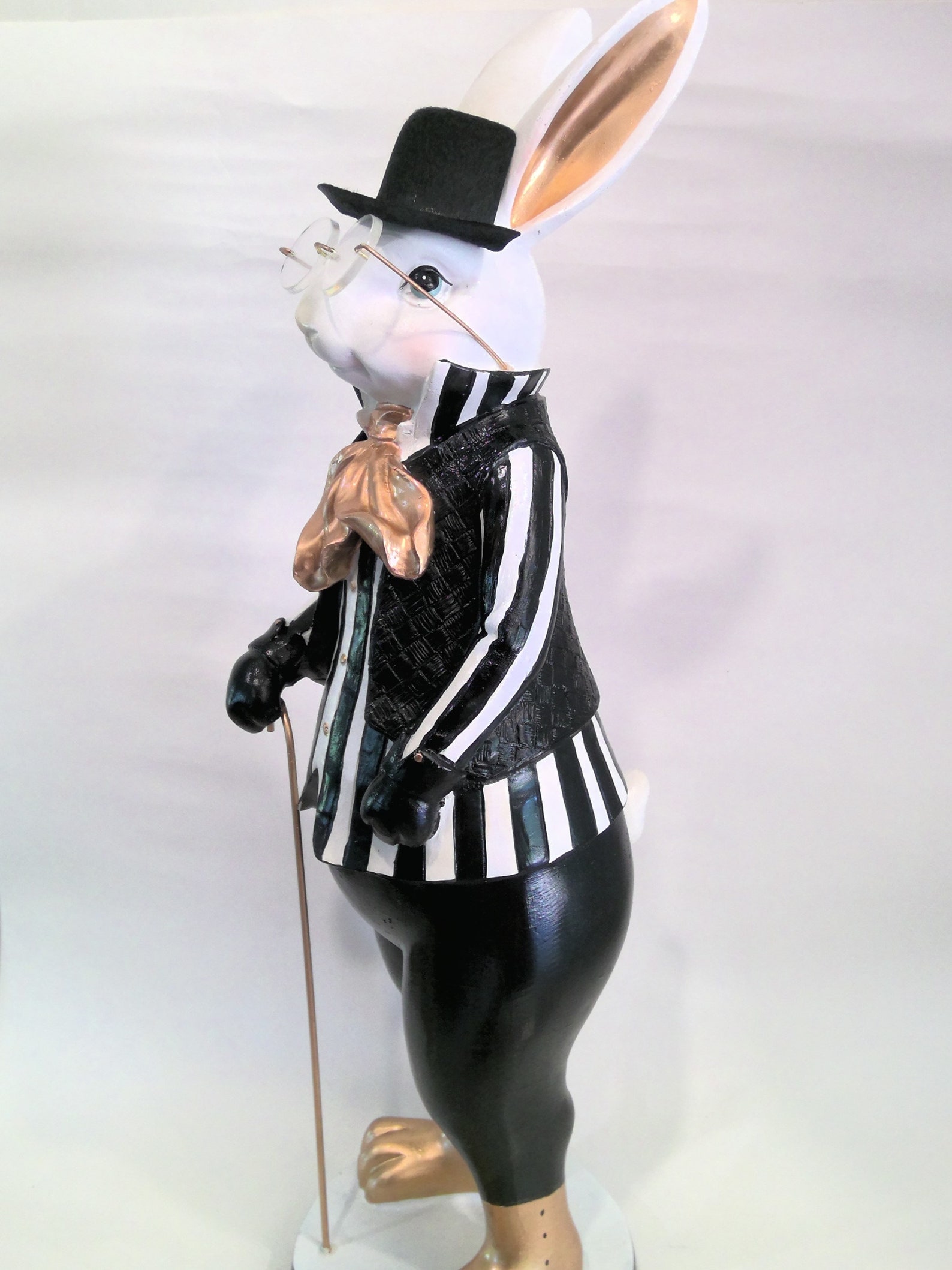 Dapper Easter Rabbit, One of A Kind Hand Painted Rabbit Statue, Easter ...