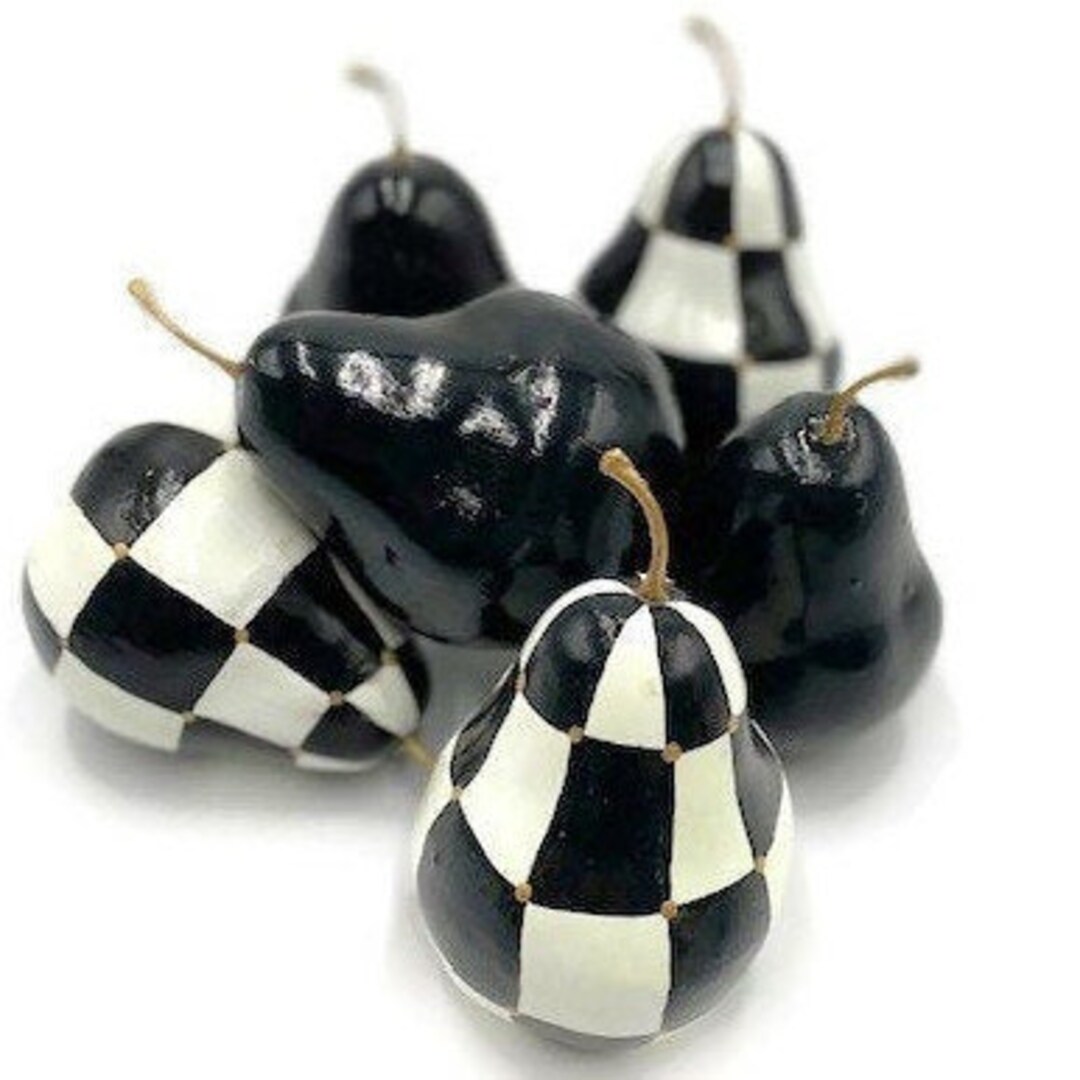 Black and White Check Pears Ready for Mother's Day, Farmhouse Pears ...